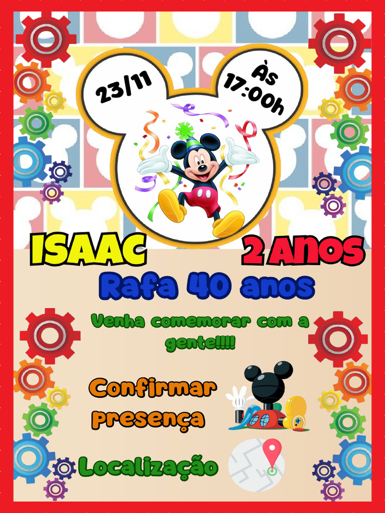 Convite Aniversário Isaac e Rafa | PDF