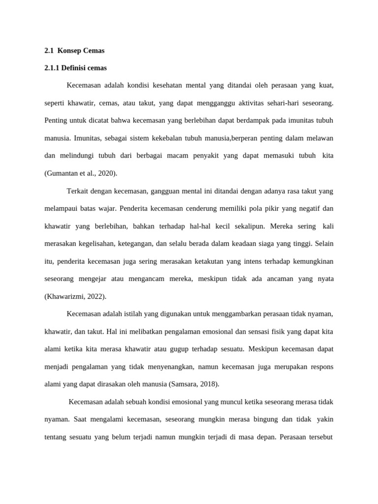 Memahami Kecemasan dan Dampaknya | PDF