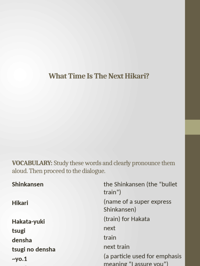4 What Time Is The Next Hikari | PDF | Languages Of Asia | Linguistic Morphology