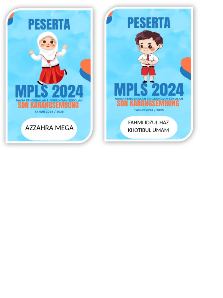Name Tag Mpls 2024.2025 SDN Karangsembung | PDF