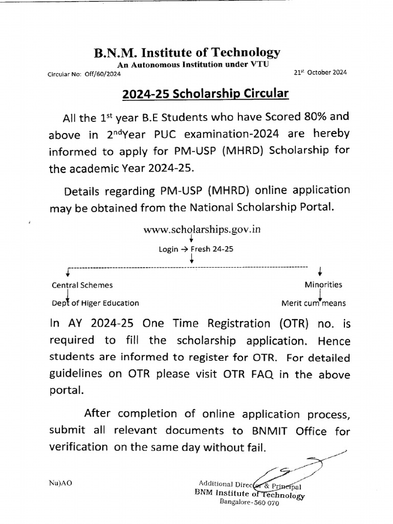 NSP S.Ship Circulars 2024-25 | PDF