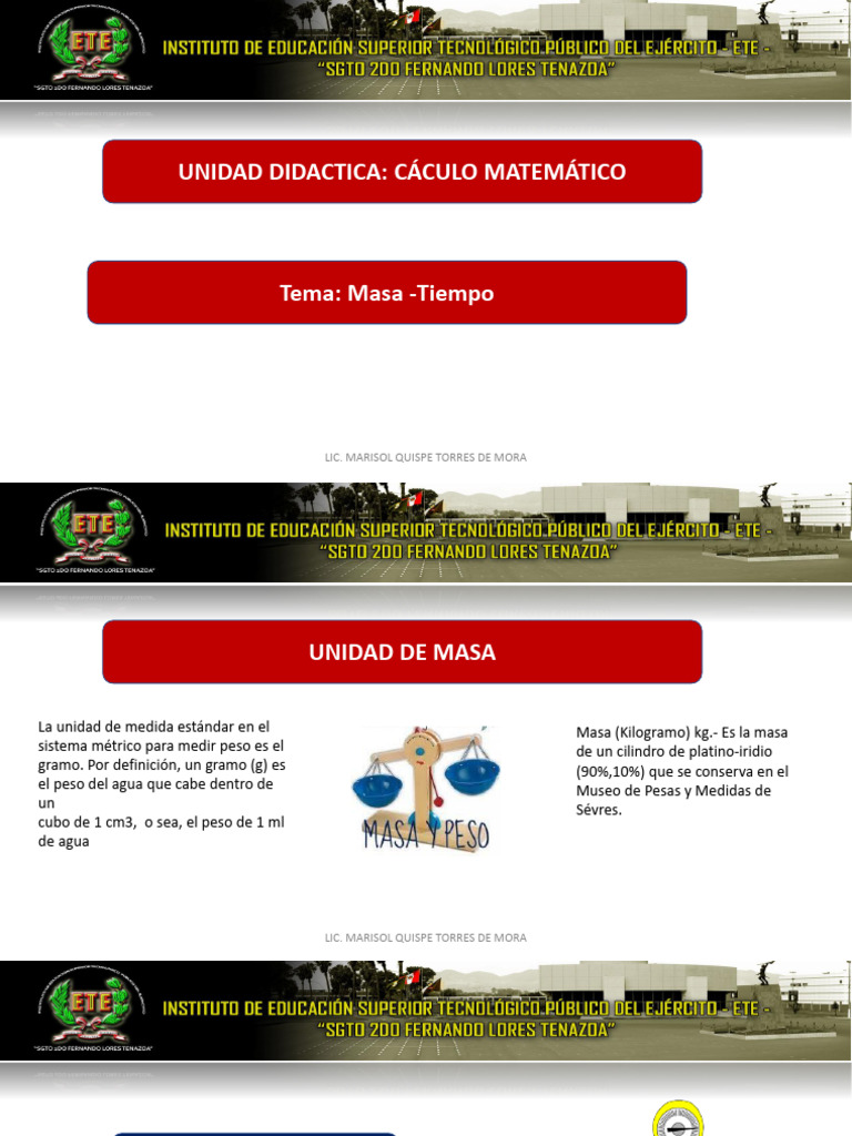 Unidades de Medida. Masa - Tiempo | PDF | Kilogramo | Onza