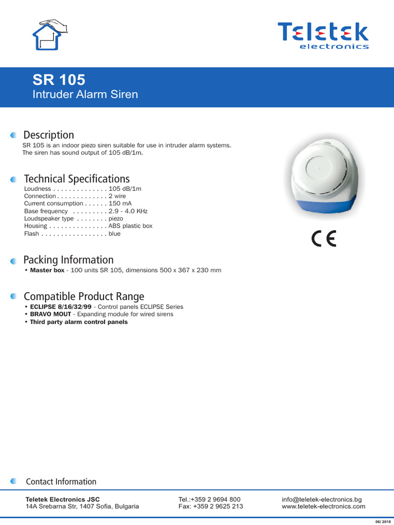 SR105 Datasheet 062018 | PDF | Computers
