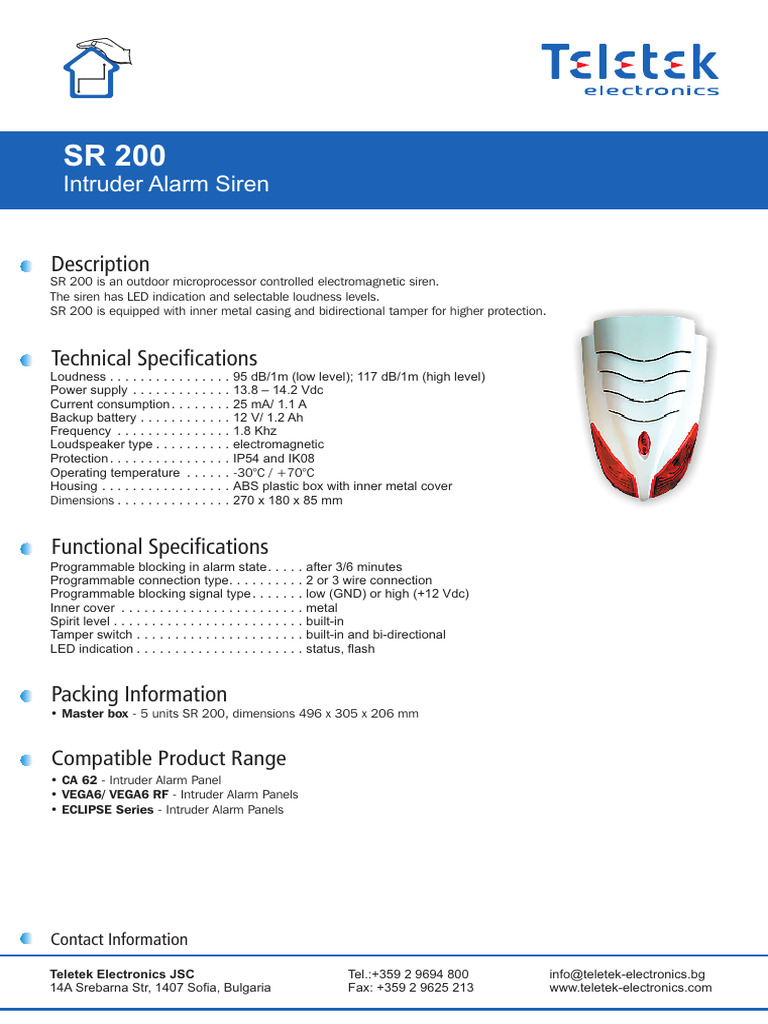 Intruder Alarm Siren: Description | PDF | Science & Mathematics | Computers