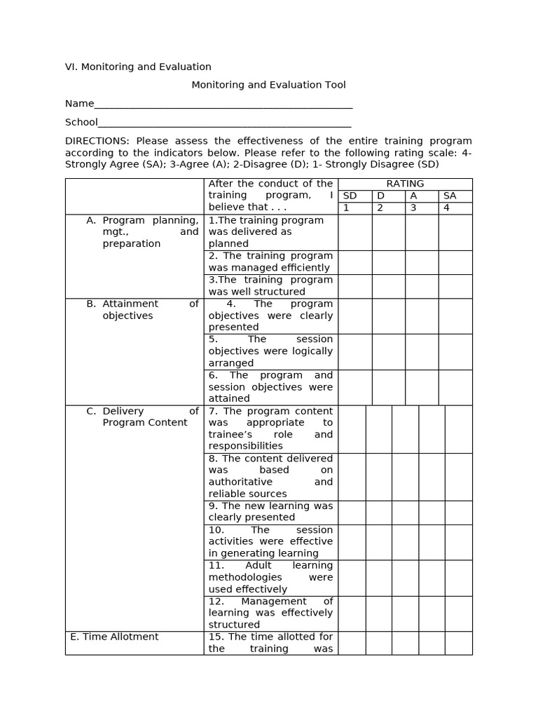 Monitoring and Evaluation Tool | PDF | Behavior Modification | Cognition
