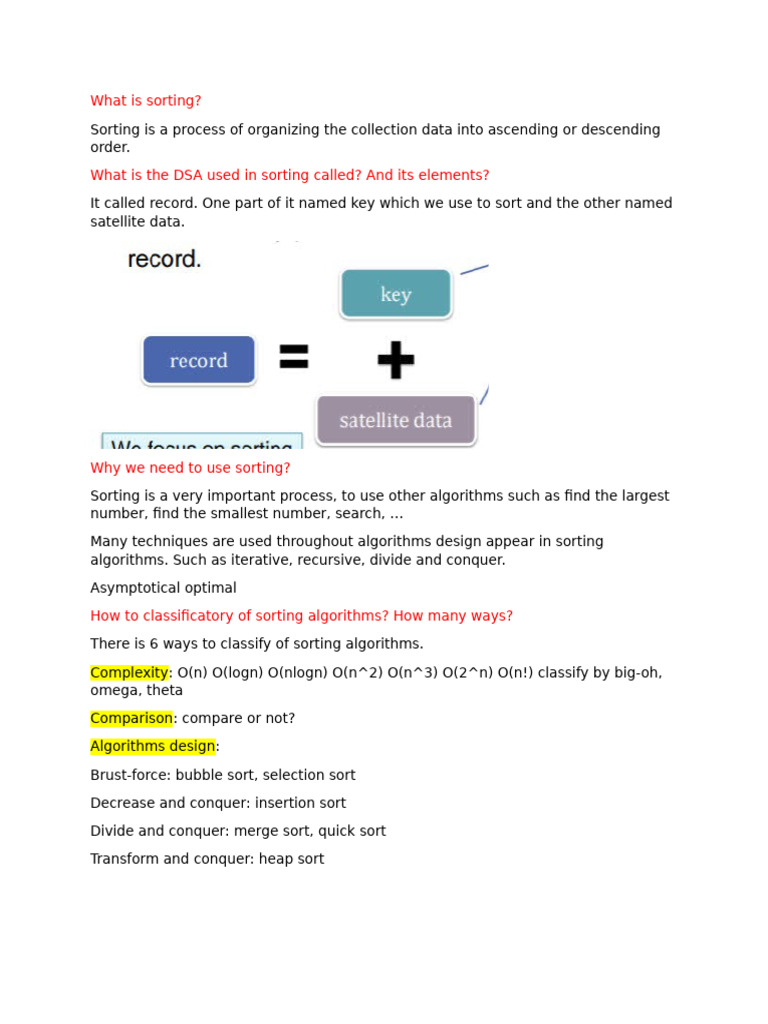 What Is Sorting | PDF
