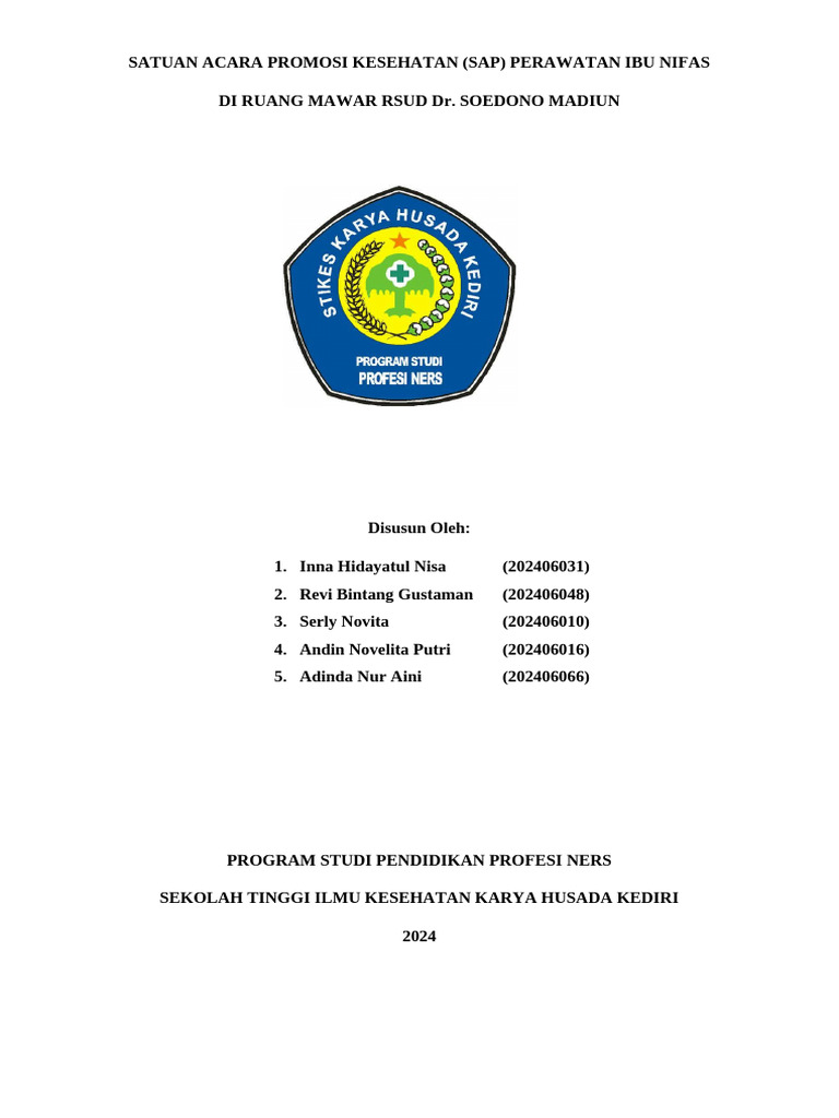 SAP Kelompok 1A MAWAR Baru | PDF | Kesehatan Holistik
