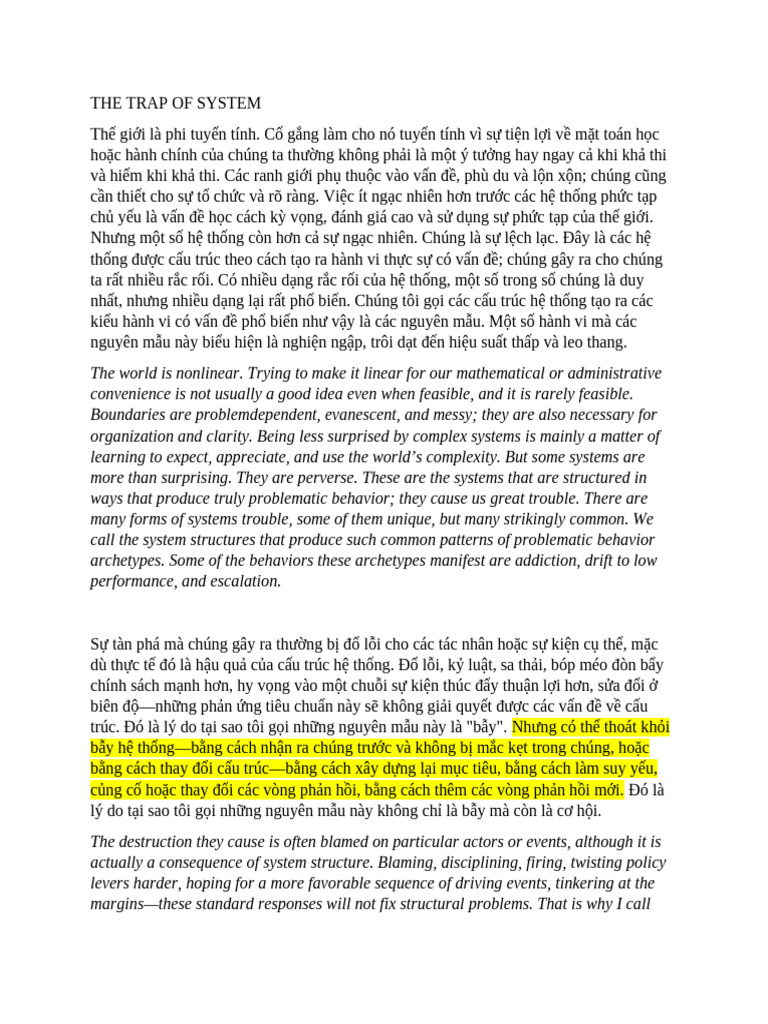 The Trap of System | PDF