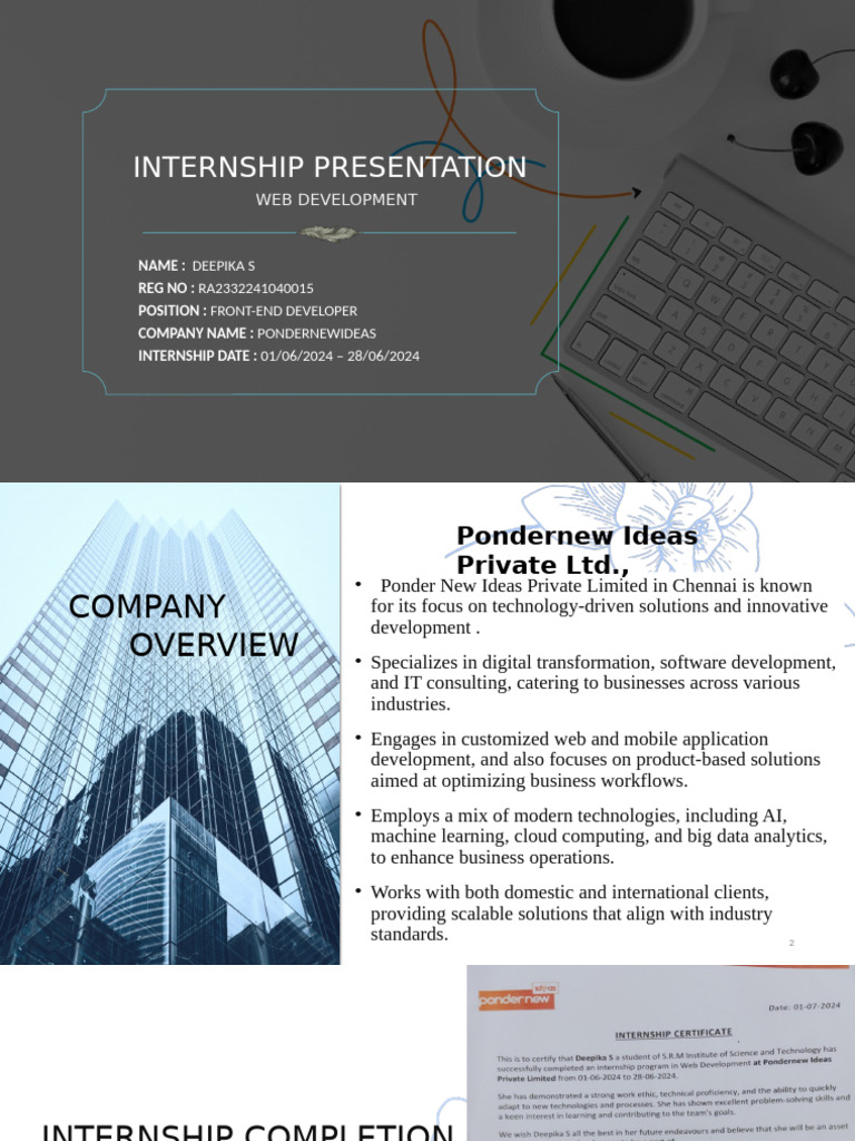 Internship Presentation WEB | PDF | World Wide Web | Internet & Web