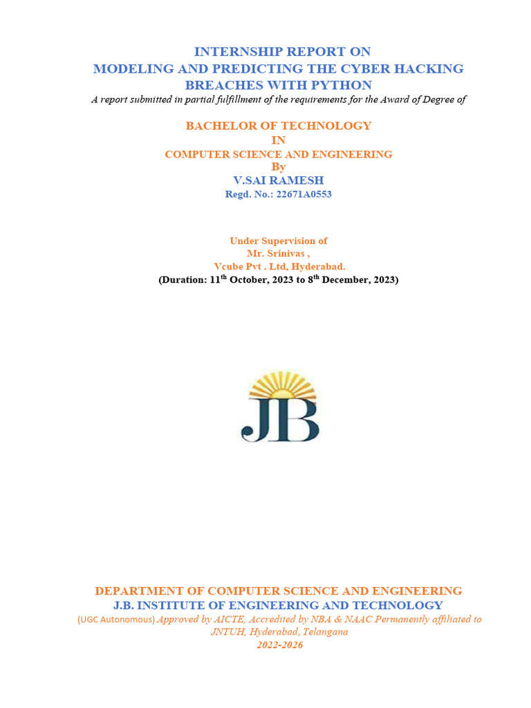 Ramesh Internship Report | PDF | Python (Programming Language) | Computer Programming