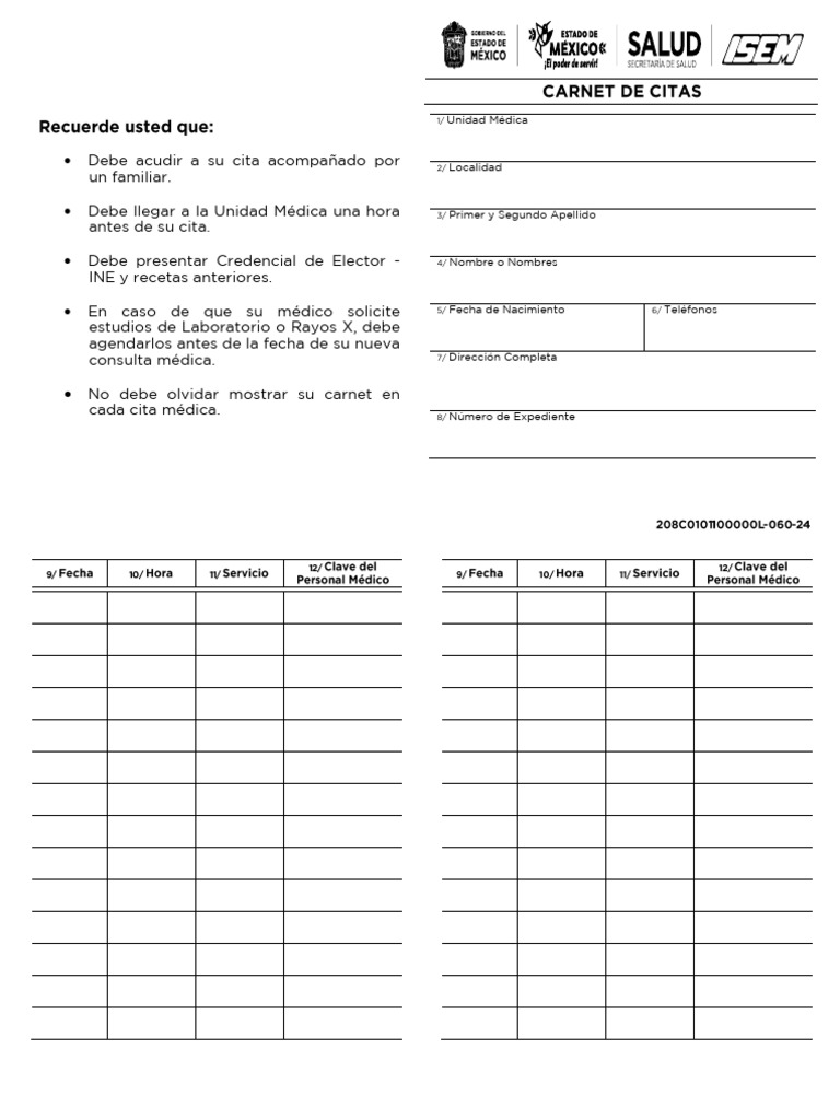 Carnet de Citas | PDF | Documento de identidad
