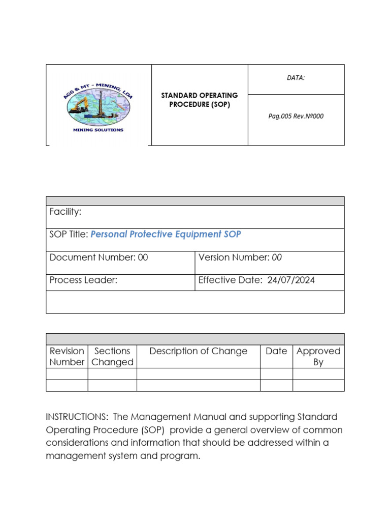 Personal Protective Equipment SOP | PDF | Personal Protective Equipment ...