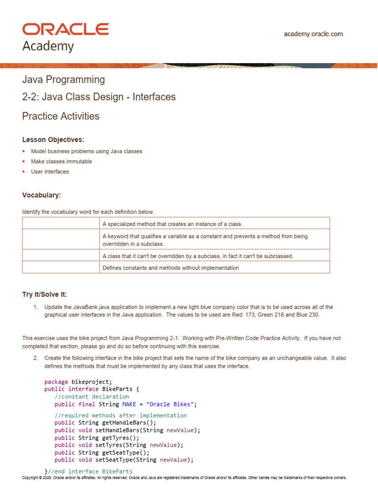 JP_2_2_Practice | PDF | Class (Computer Programming) | Method (Computer Programming)