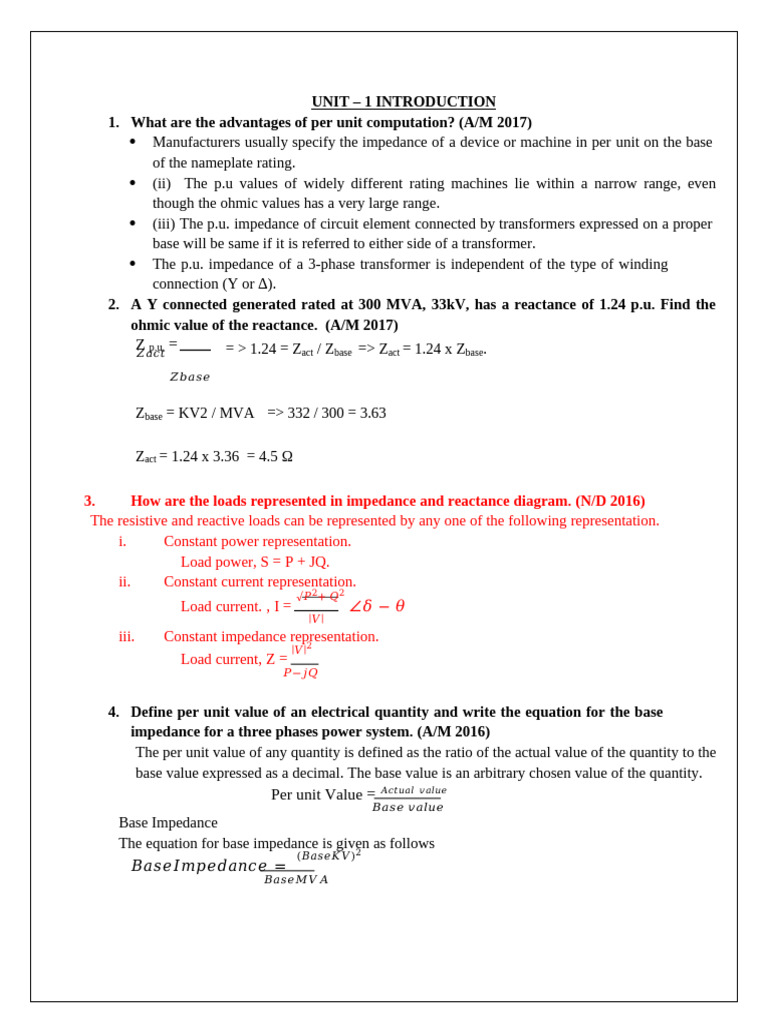 2 Marks With Answers Psa | PDF | Electrical Impedance | Electricity