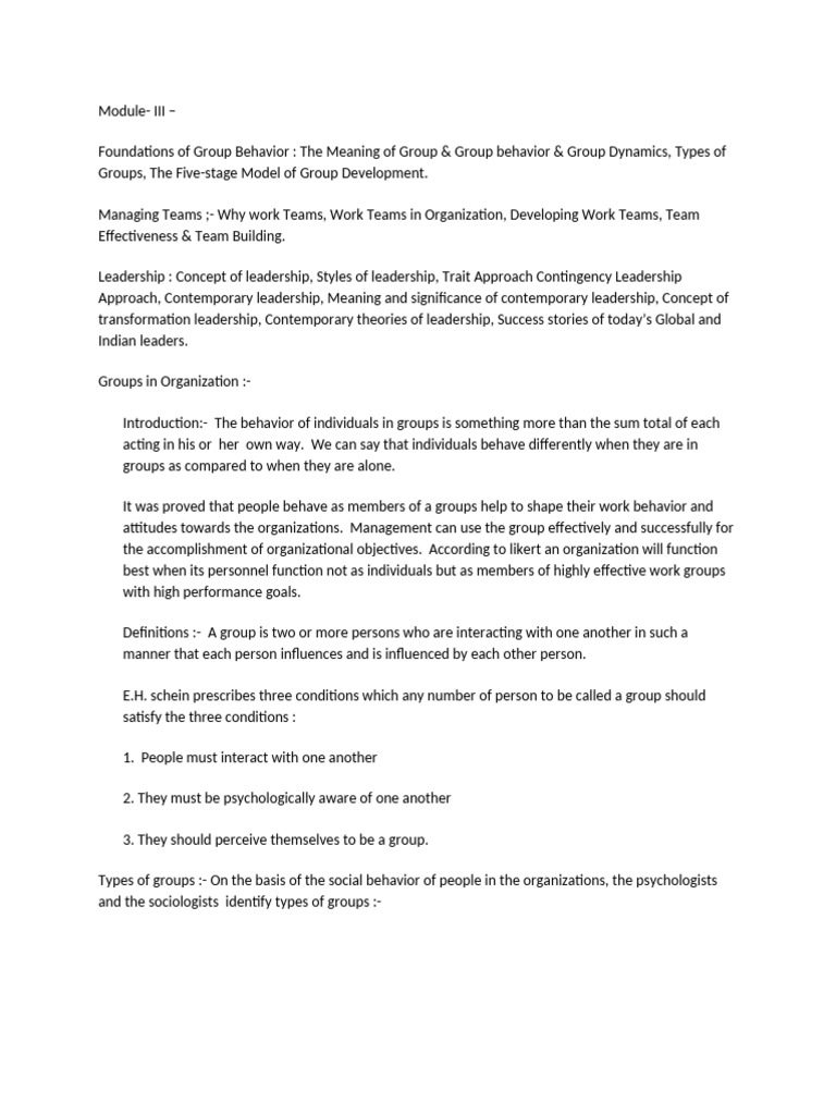 OB Module-3..... | PDF | Leadership | Group Cohesiveness