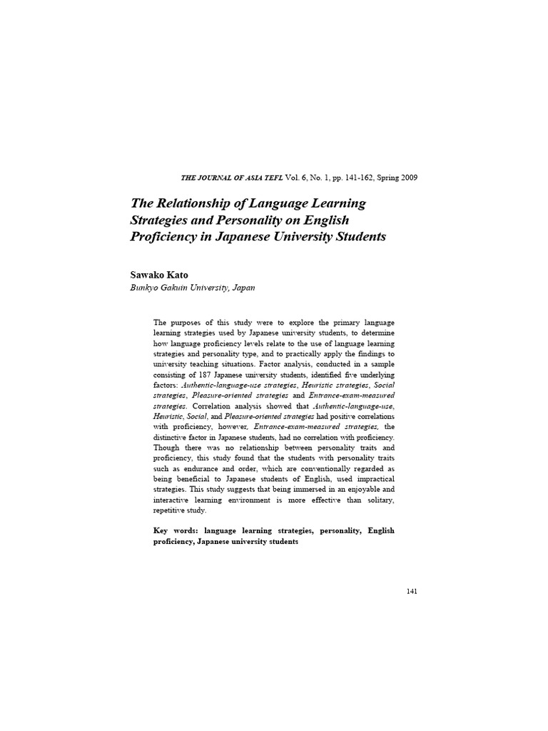AsiaTEFL V6 N1 Spring 2009 The Relationship of Language Learning ...