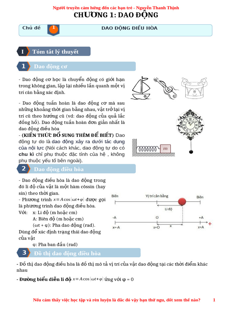 1. CHỦ ĐỀ 1 DAO ĐỘNG ĐIỀU HOÀ | PDF