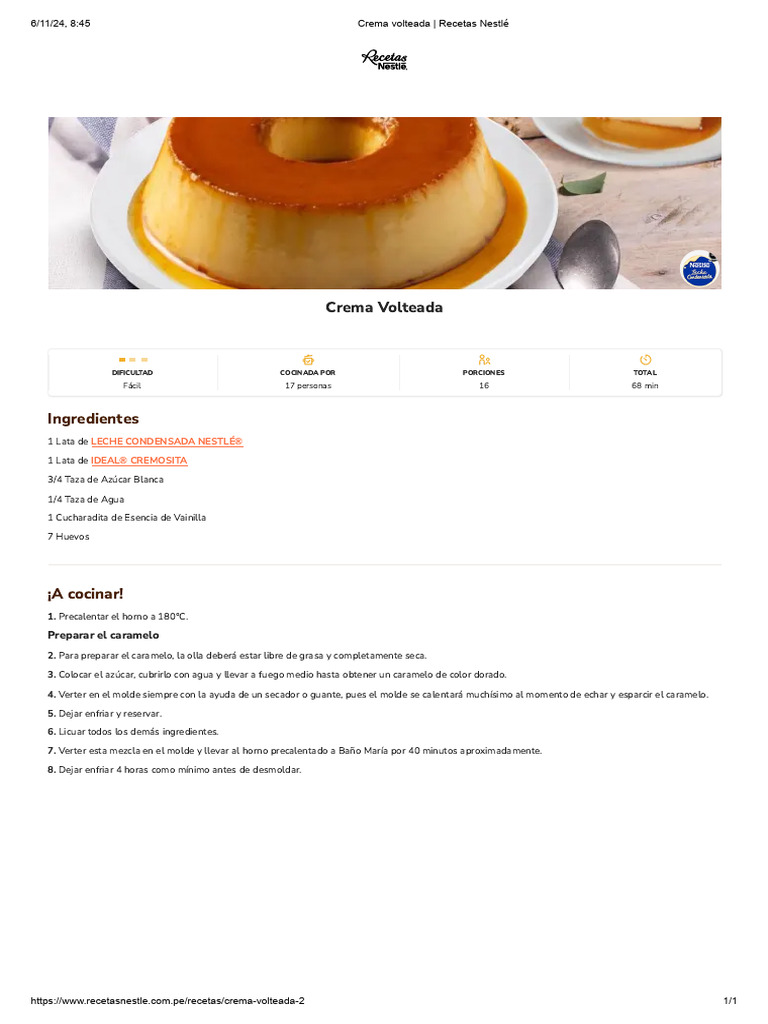 Crema Volteada | PDF