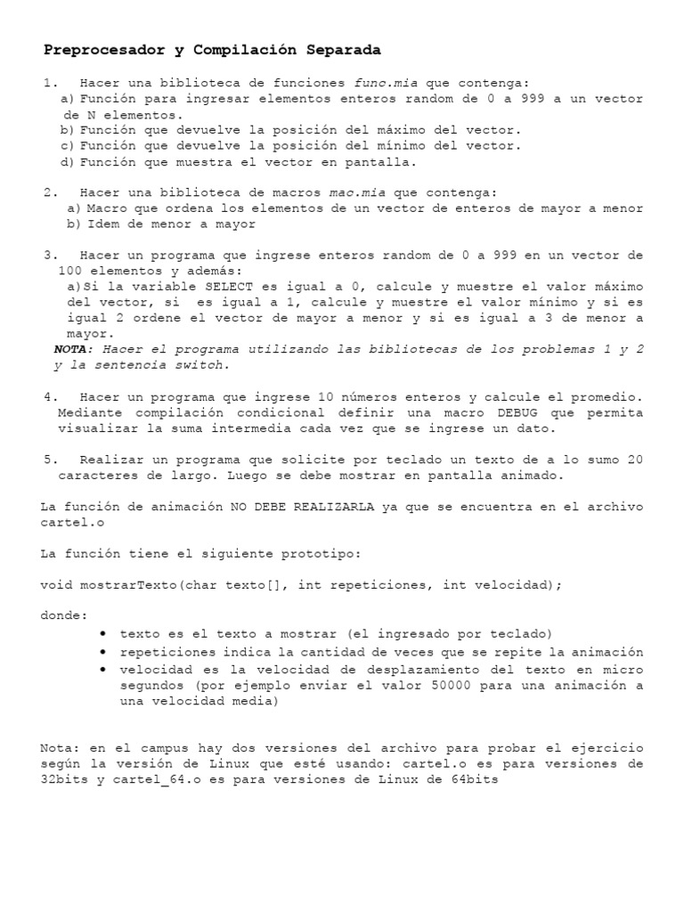 Funciones y Macros en C para Vectores | PDF | Métodos y materiales de ...