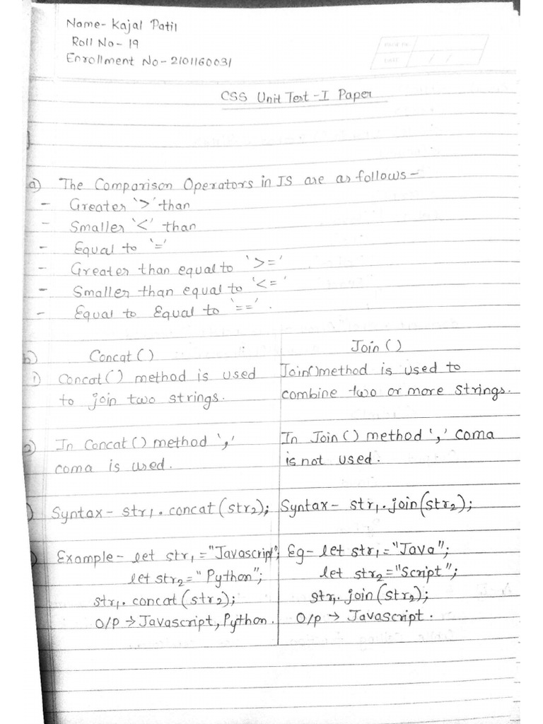 CSS 1st Unit Test Pyq | PDF