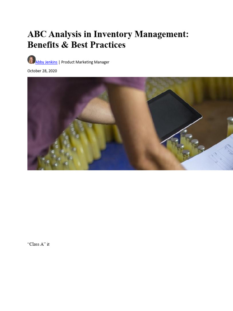 ABC Analysis for Inventory Managers | PDF | Inventory | Performance Indicator