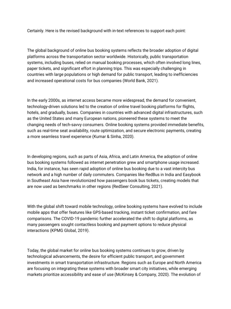 Global Trends in Online Bus Booking Systems | PDF | Public Transport ...