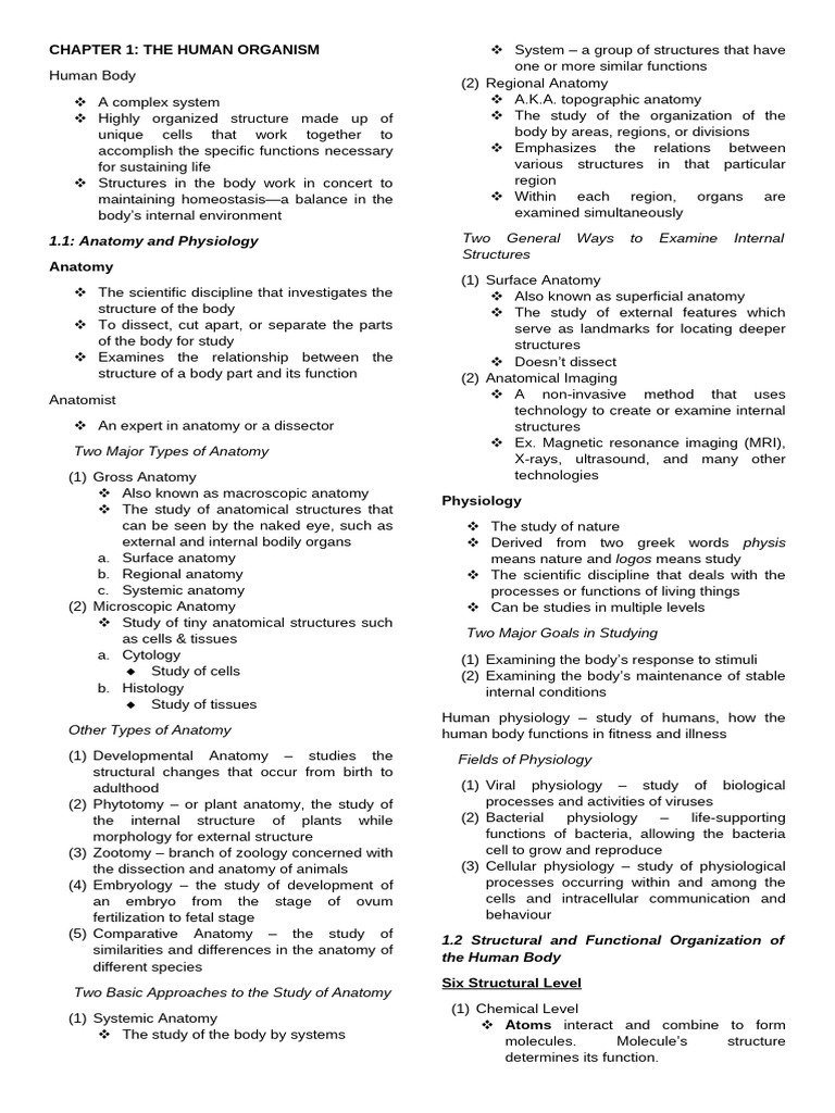 Anaphy (Chapter 1) | PDF | Anatomy | Human Body