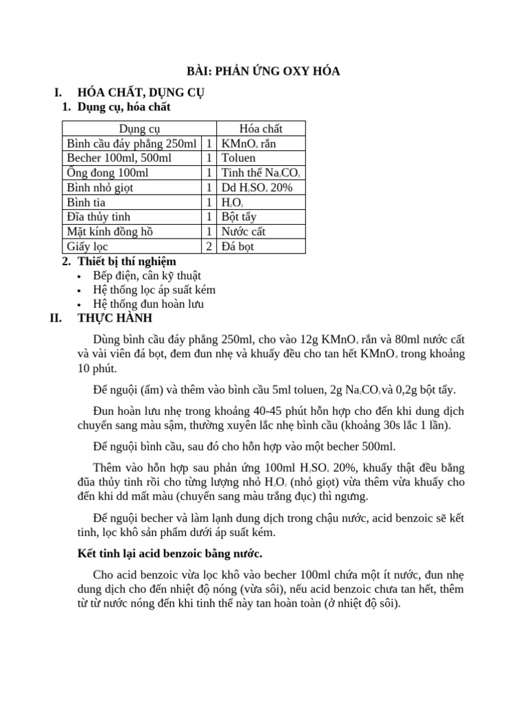 Hoa Huu Co - Phuc Trinh Oxy Hoa | PDF