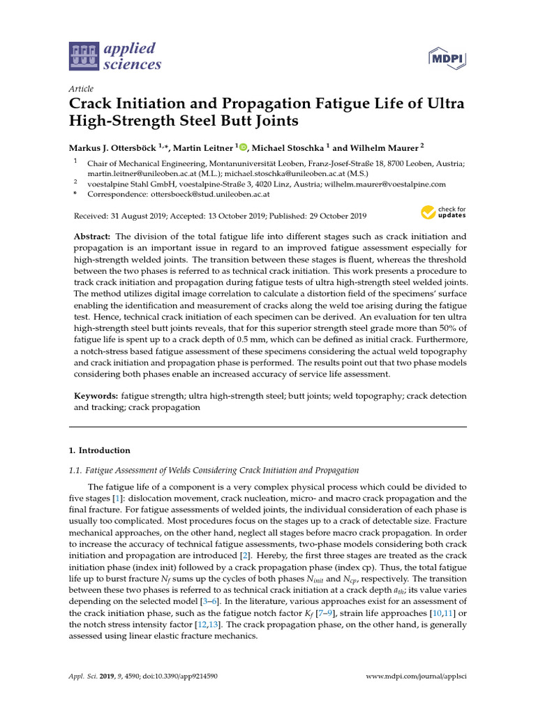 Fatigue Life of Ultra High-Strength Steel Joints | PDF | Fracture ...