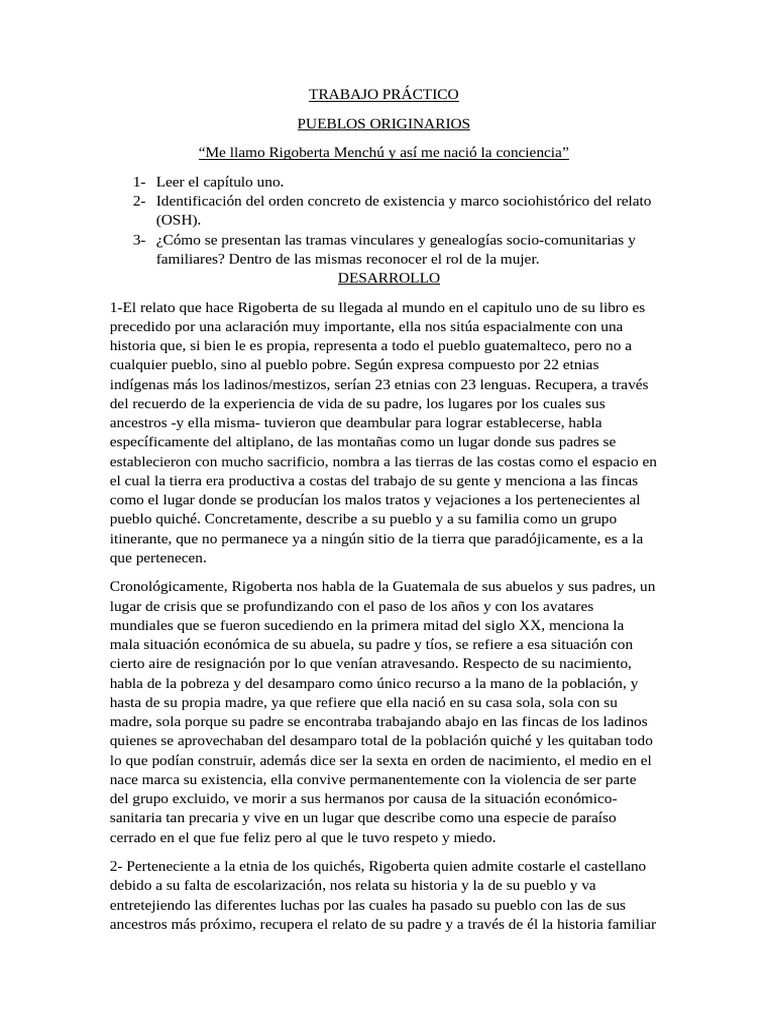 Rigoberta Menchú | PDF | Pobreza | Pobreza e indigencia