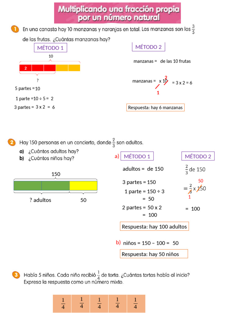 Multiplicación de Fracciones I | PDF | Métodos y materiales de enseñanza