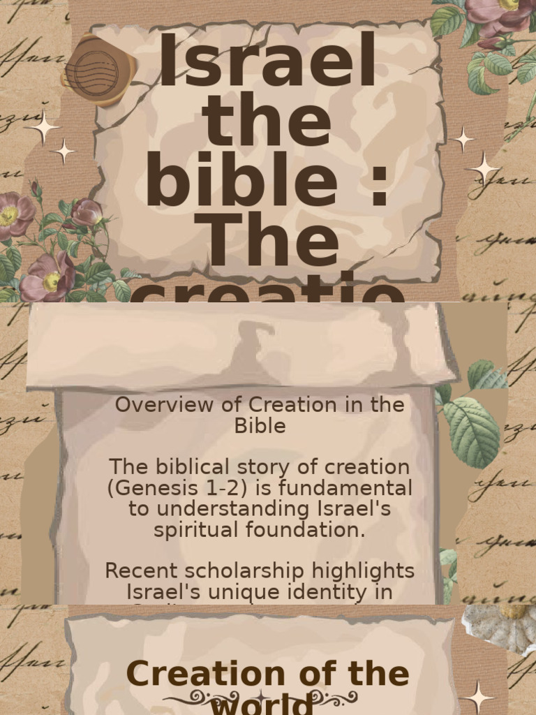 Israel The Bible The Creation | PDF | Israelites | Genesis Creation ...