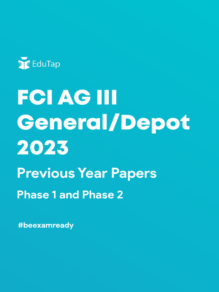 FCI AG III 2023 Previous Year Paper - General & Depo | PDF | Reason ...