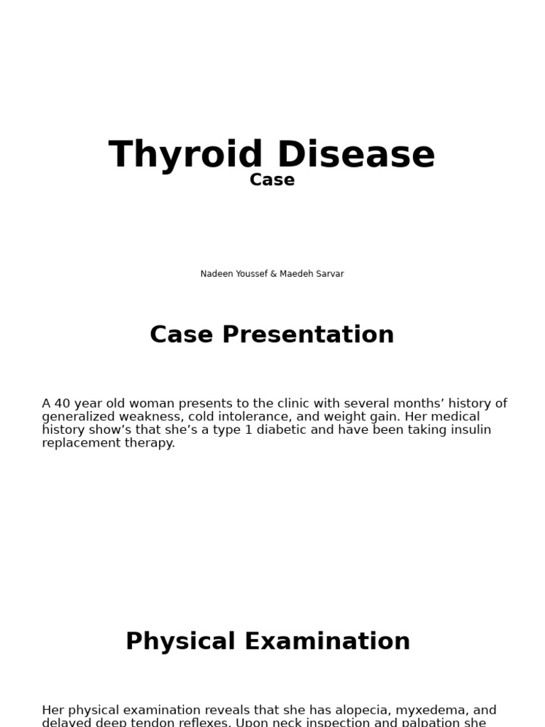 Thyroid Disease Presentation | PDF | Self-Improvement