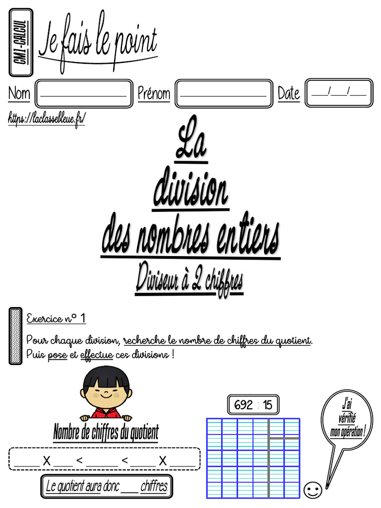Exercices de division pour CM1 | PDF | Arithmétique | Mathématiques