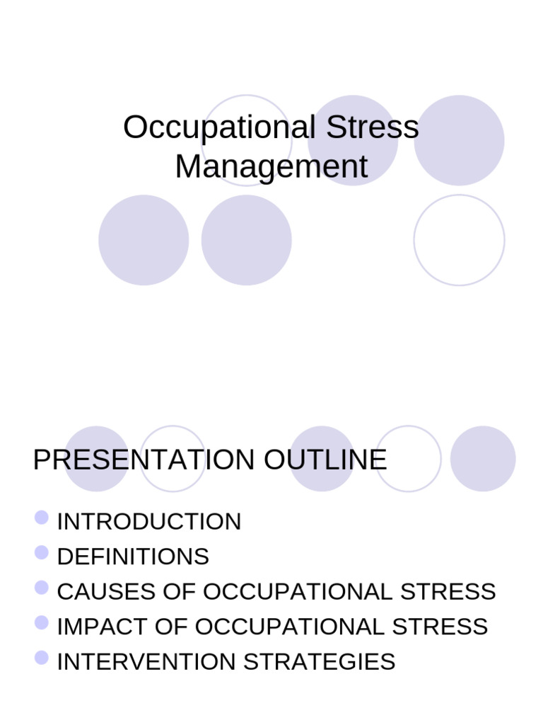 Occupational Stress Management Strategies | PDF | Stress (Biology ...
