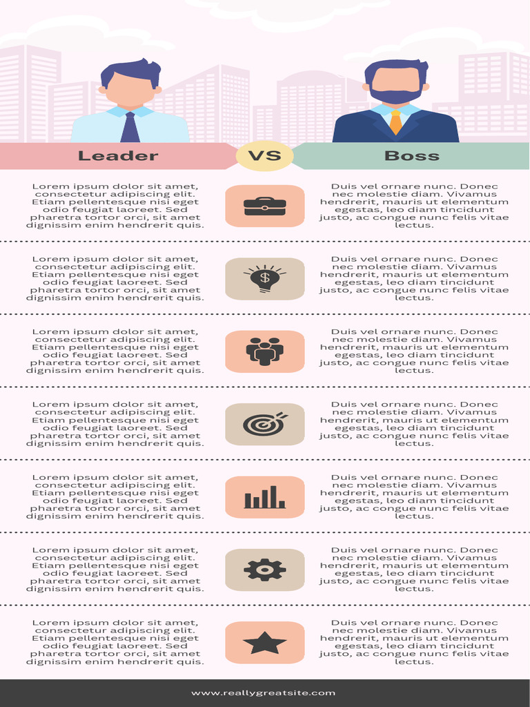 Illustration Leader VS Boss Comparison Table Infographic - 20241106 ...