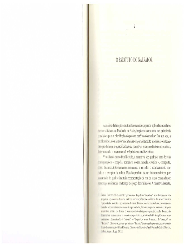 SARAIVA, Juracy Assmann. O Estatuto Do Narrador. | PDF