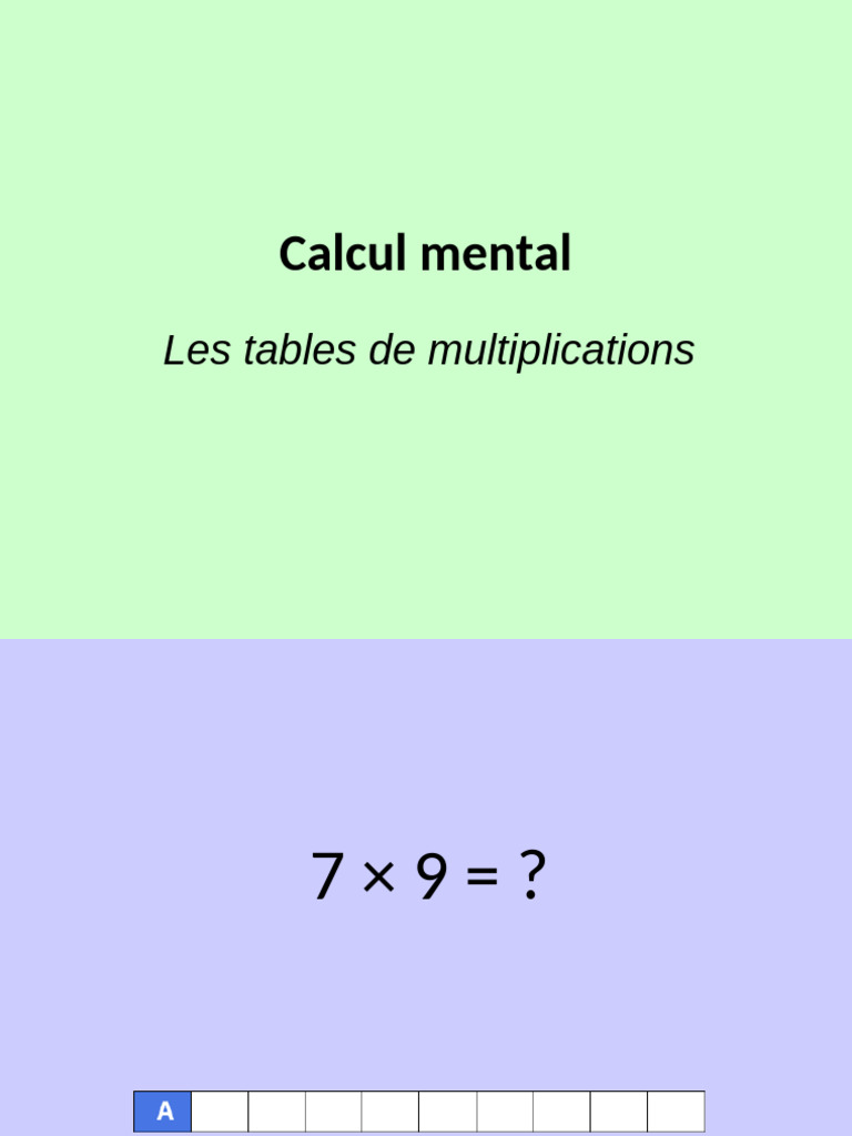 1 - Tables de Multiplication | PDF