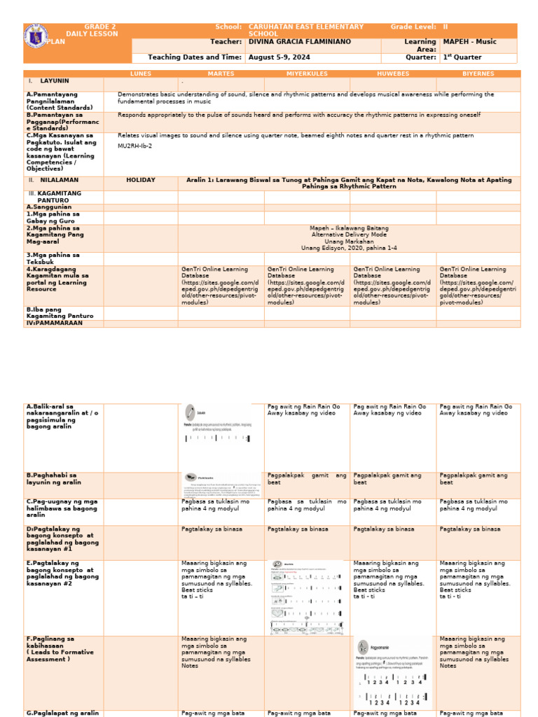 DLL Music-2 Q1 WK1 | PDF