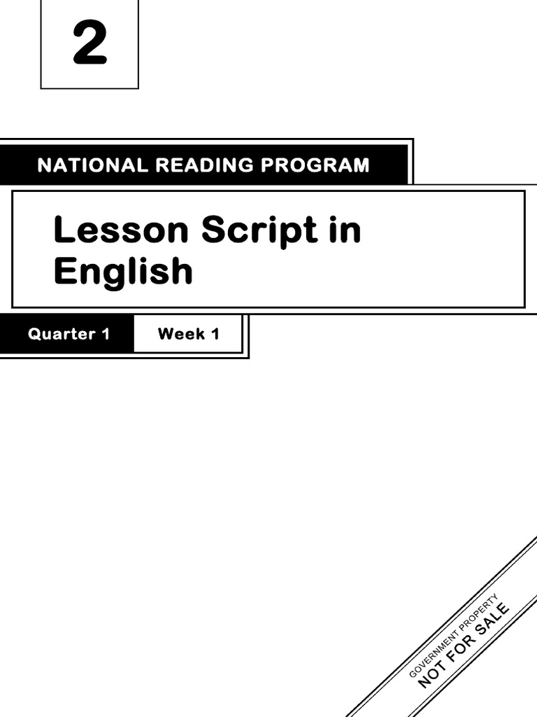 Lesson Script in English: National Reading Program | PDF