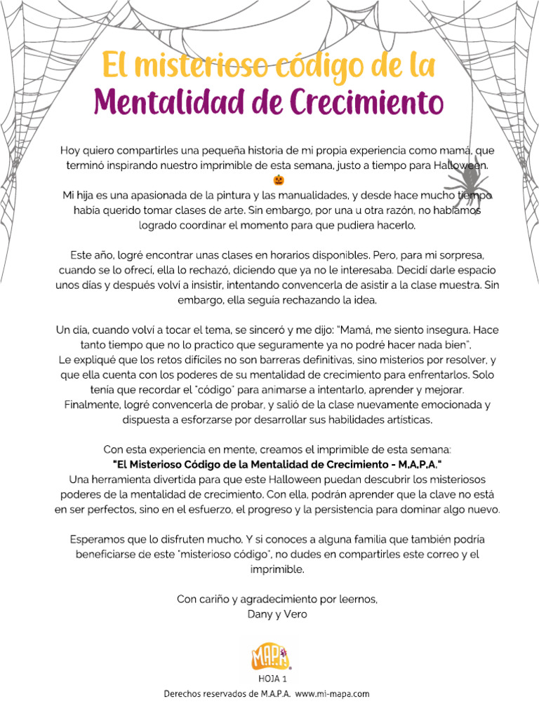 El Misterioso Codigo de La Mentalidad de Crecimiento M A P A - Tvbpaa | PDF