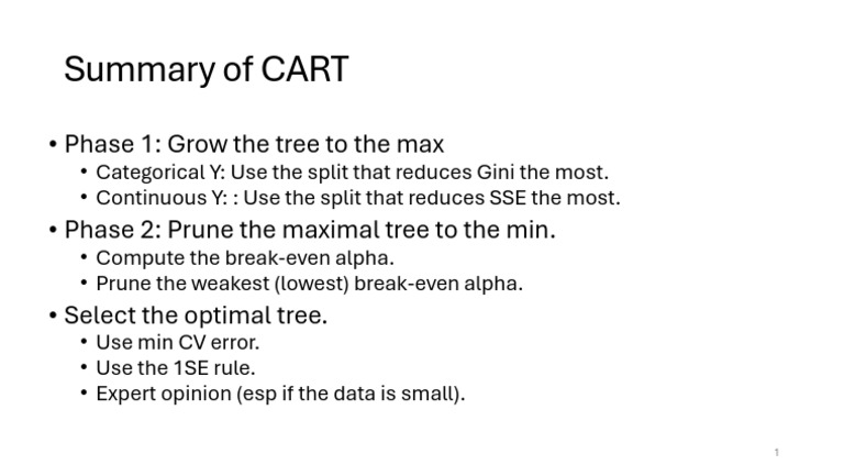 Summary of CART | PDF