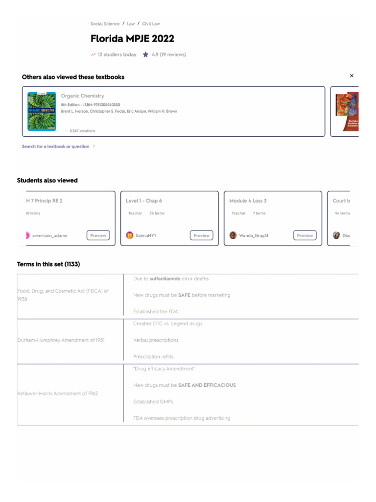 Florida MPJE 2022 Flashcards Quizlet | PDF