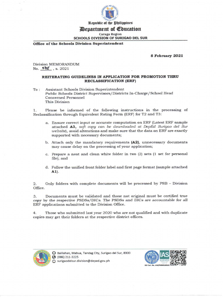 DM075 s.2021 REITERATING GUIDELINES IN APPLICATION FOR PROMOTION THRU ...