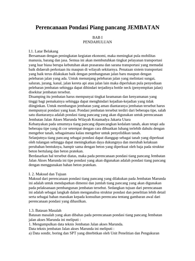 Perencanaan Pondasi Tiang Pancang | PDF