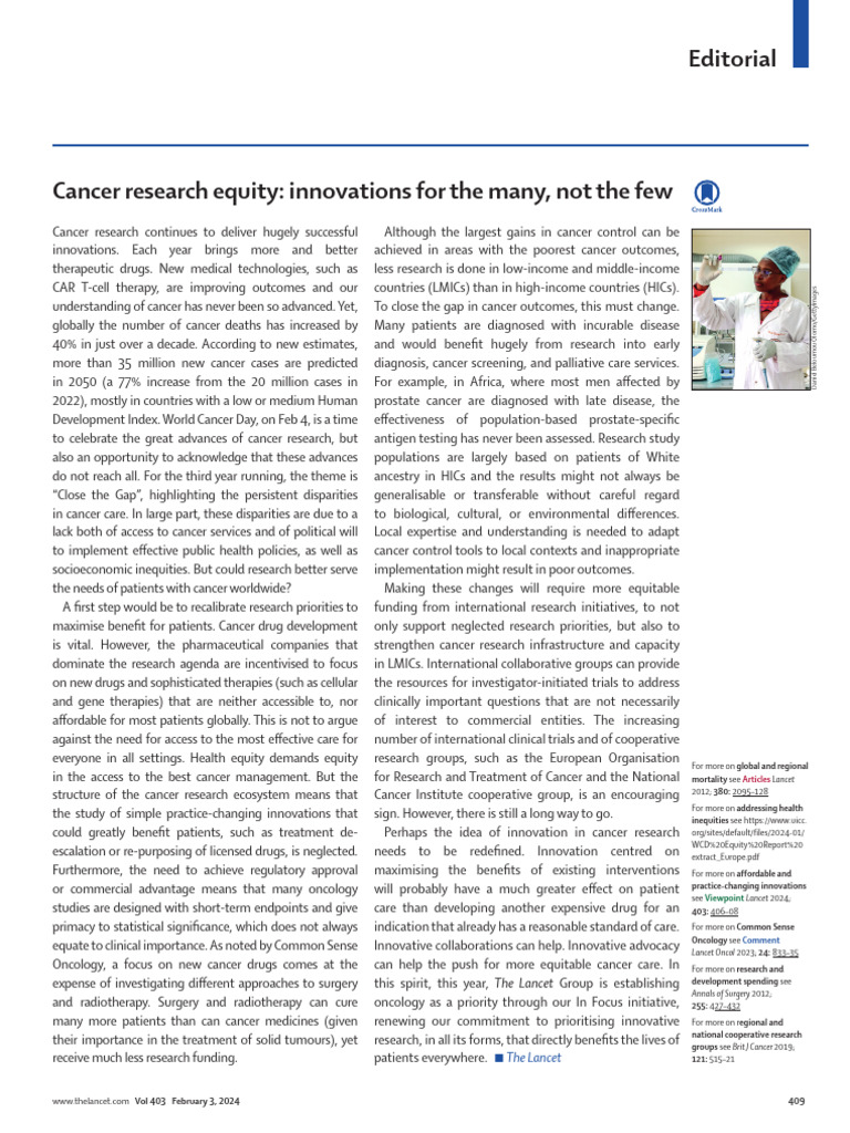 Cancer Research Equity Innovations For The Many | PDF | Cancer | Oncology