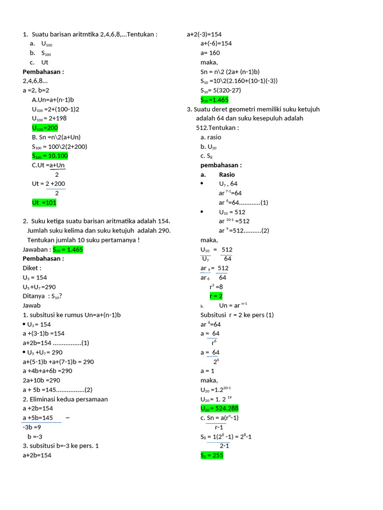 Soal Aritmatika | PDF