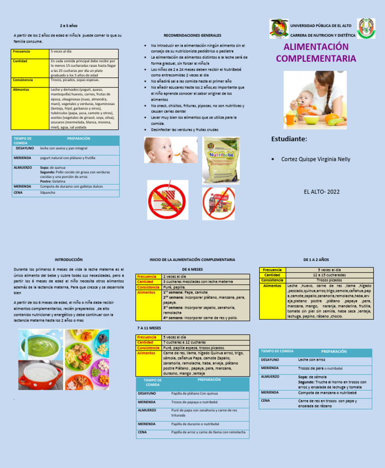 Alimentacion Complementaria-1 | PDF | Alimentos | Postres