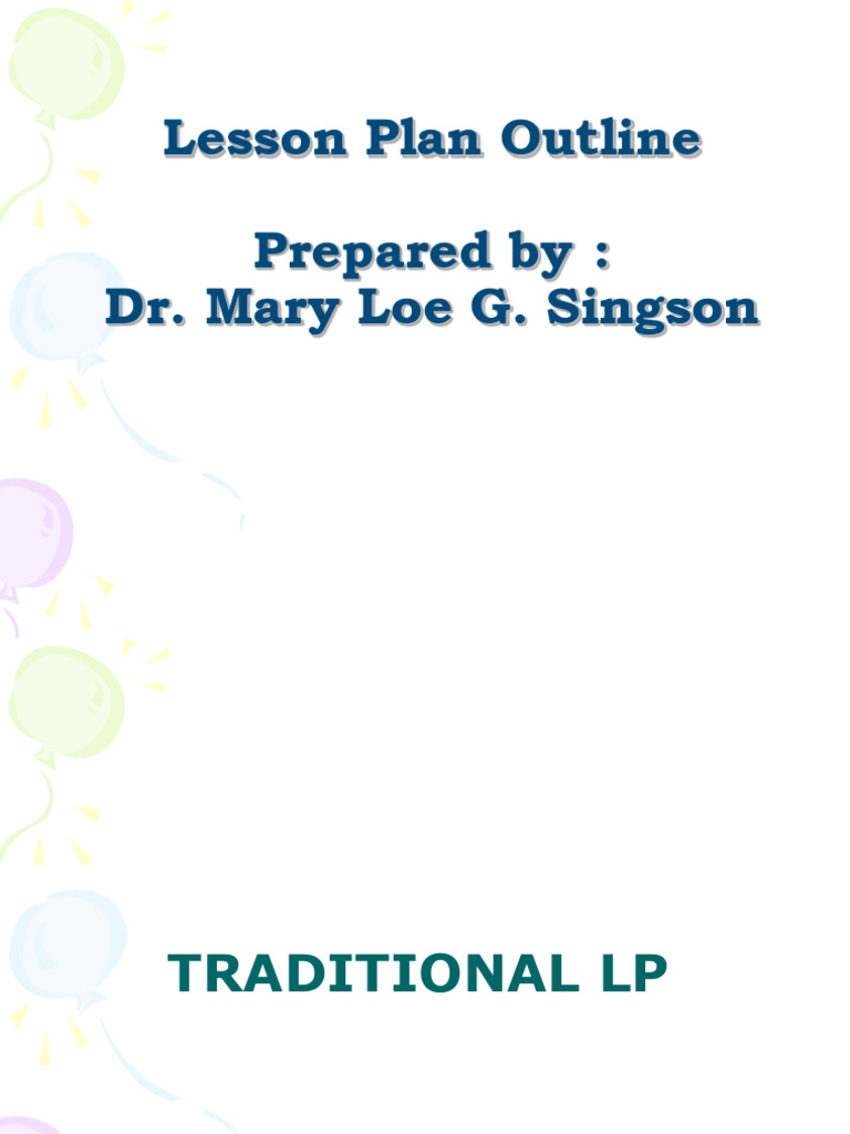 Lesson Plan Outline | PDF